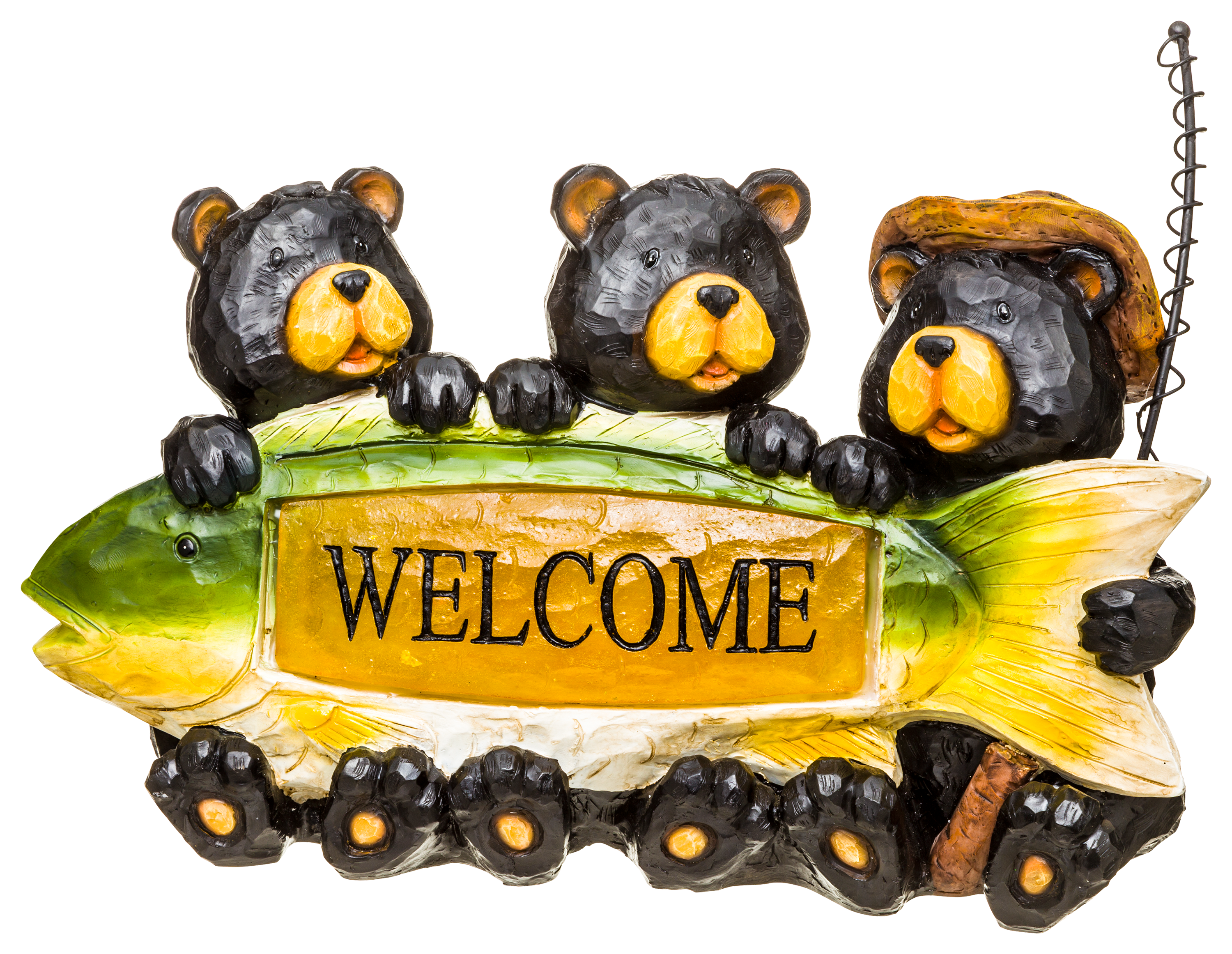 Exhart Solar-Powered Fishermen Bears Welcome Sign | Bass Pro Shops
